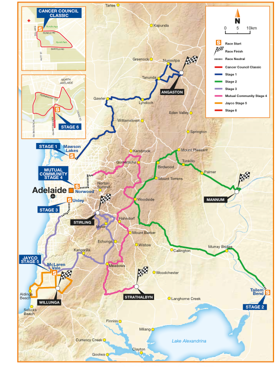 2011 Tour Down Under stages - Velo