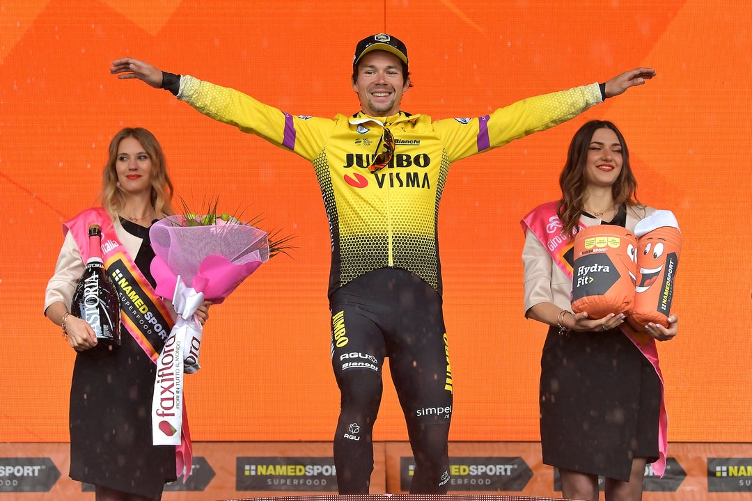 Roglic takes second time trial win of the Giro on rain-soaked mountain ...