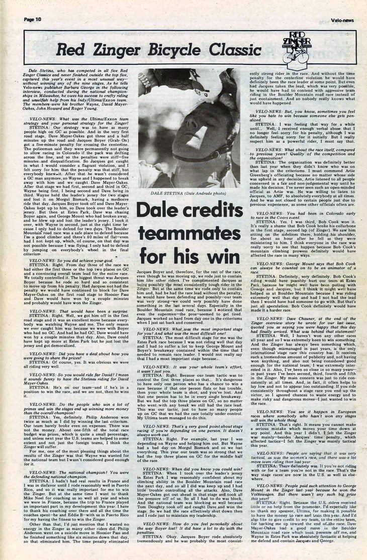 VN Archives: Red Zinger Bicycle Classic 1979 - Velo