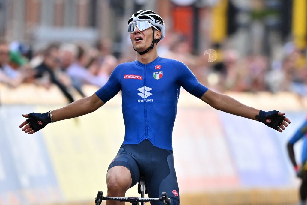 Filippo Baroncini wins crash-riddled U23 road race as Eritrea hits historic podium - Velo