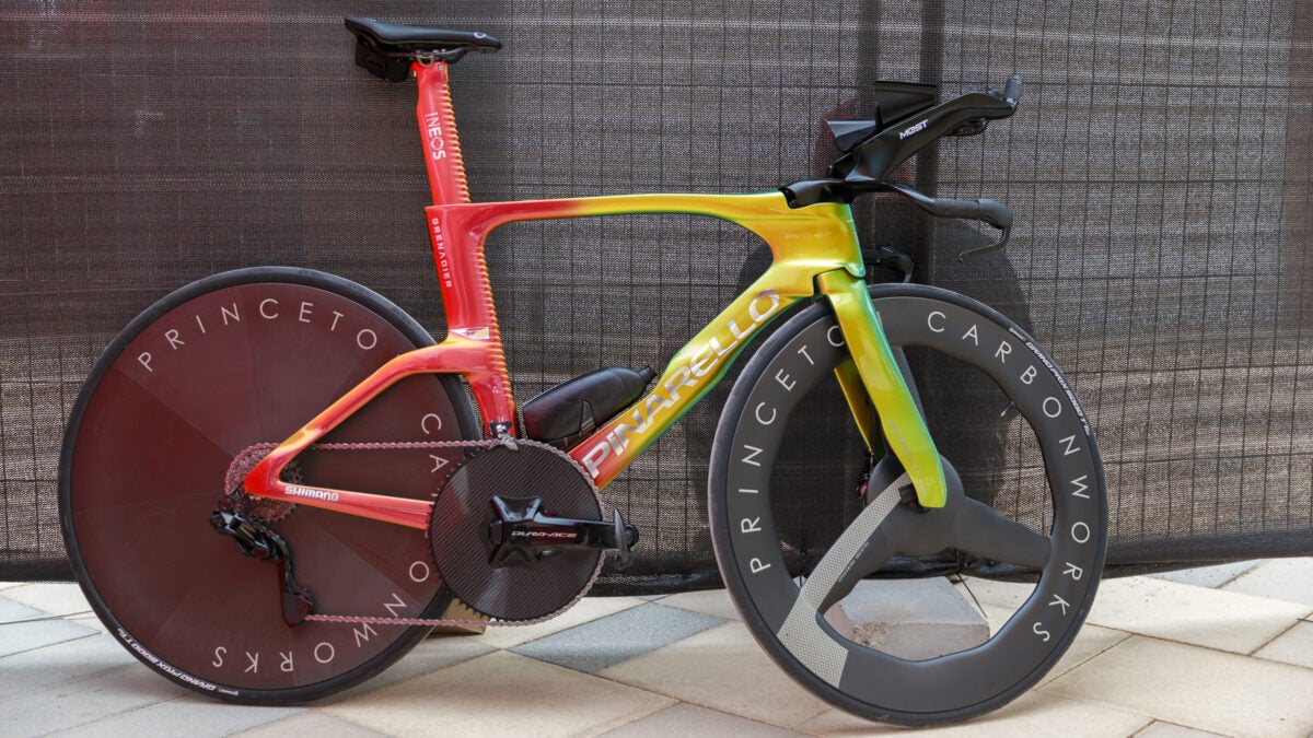 Check out the monster chainring on Josh Tarling's Pinarello TT bike