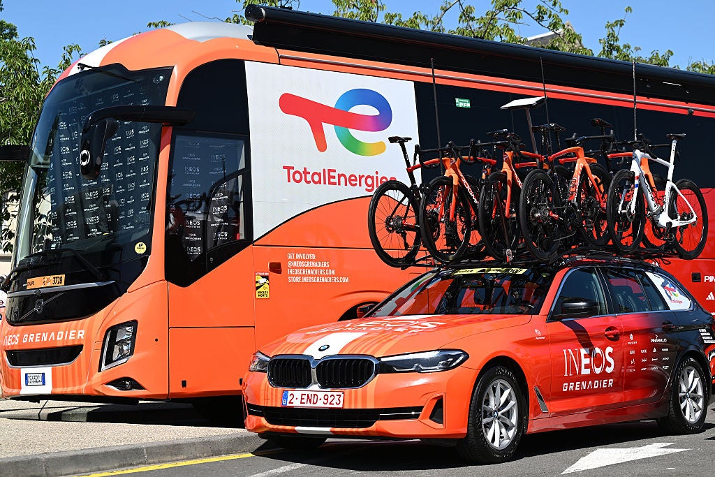 Ineos Grenadiers Team Car Plows into Tour de France Fan