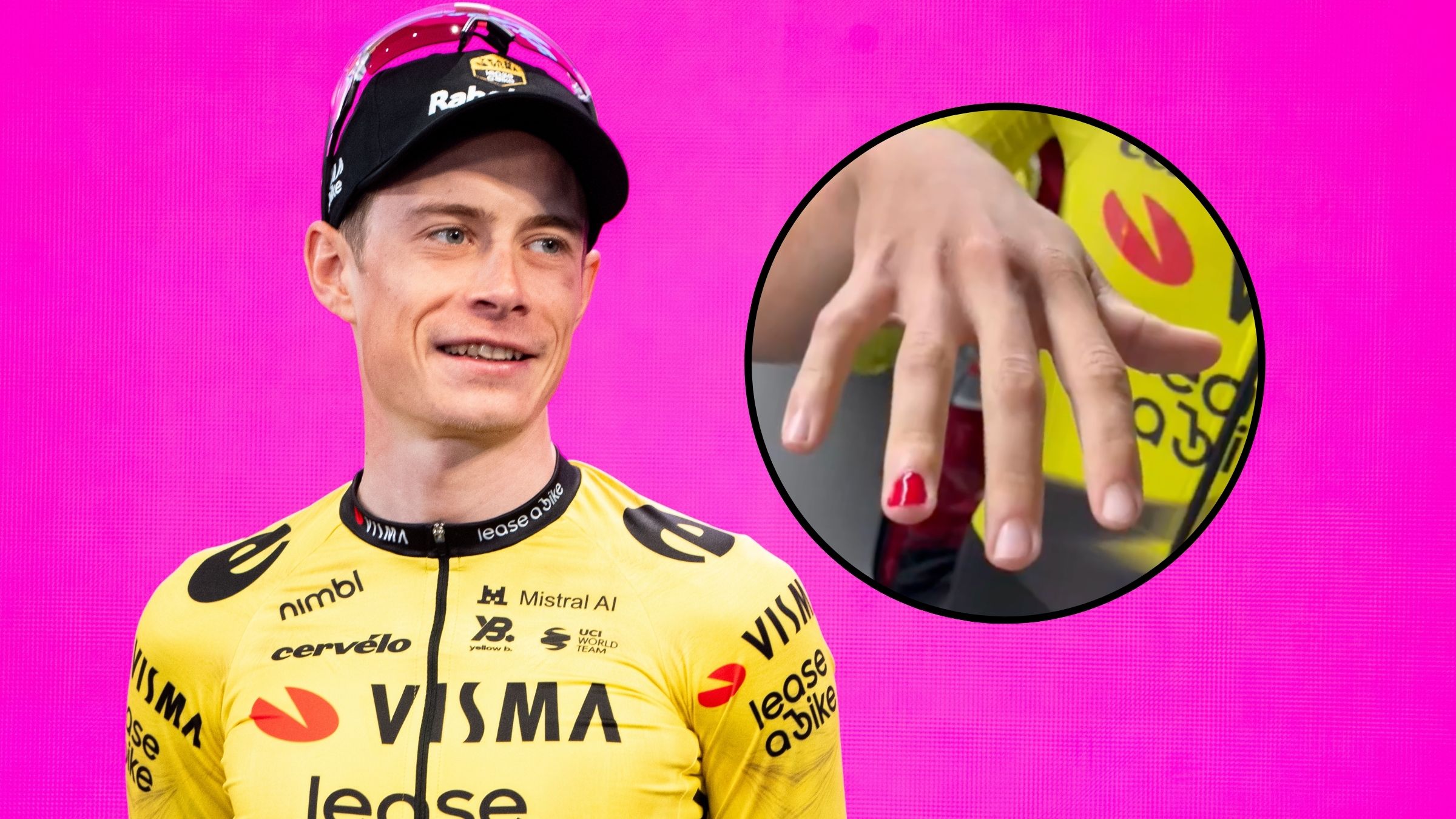 Why is Jonas Vingegaard Wearing Red Nail Polish at the Giro d'Italia?